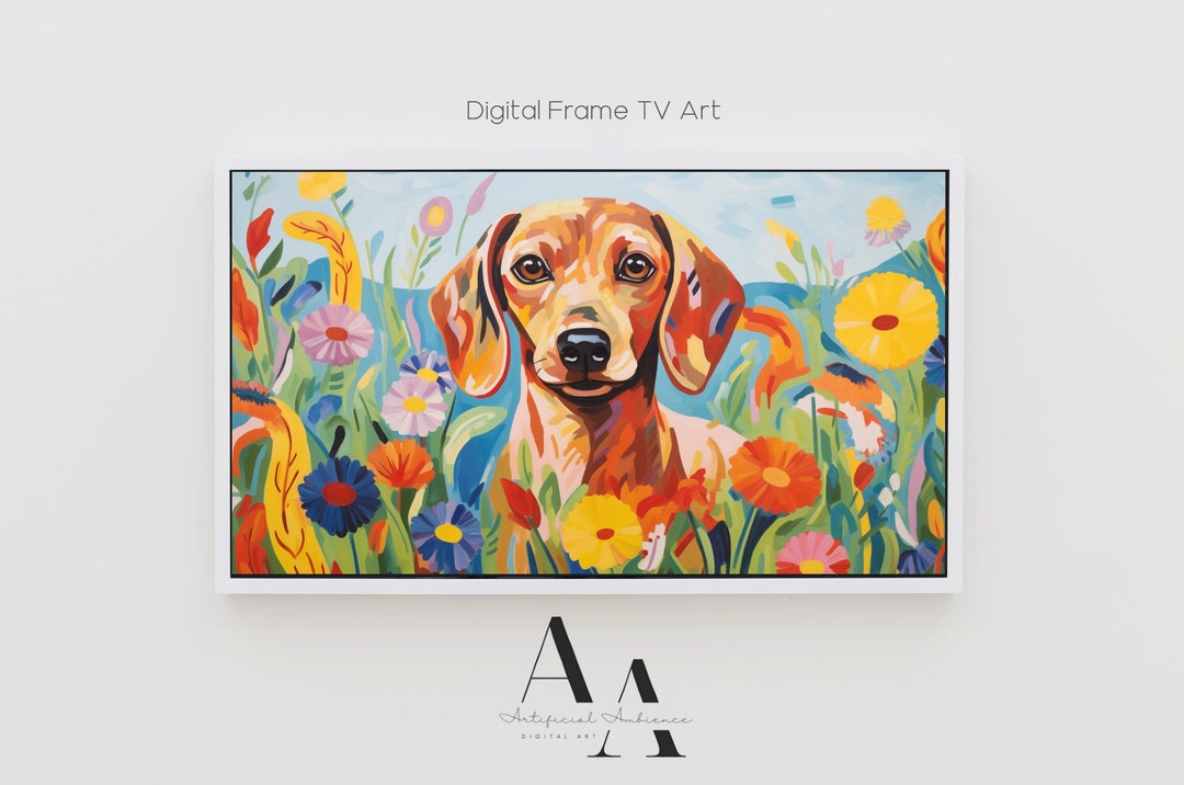 Dachshund Frame TV Digital Art Instant Download High Resolution - Etsy