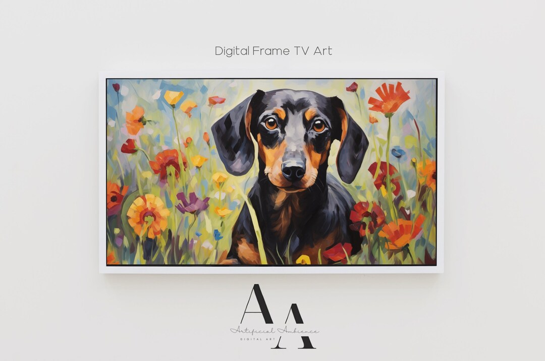 Dachshund Frame TV Digital Art Instant Download High Resolution - Etsy