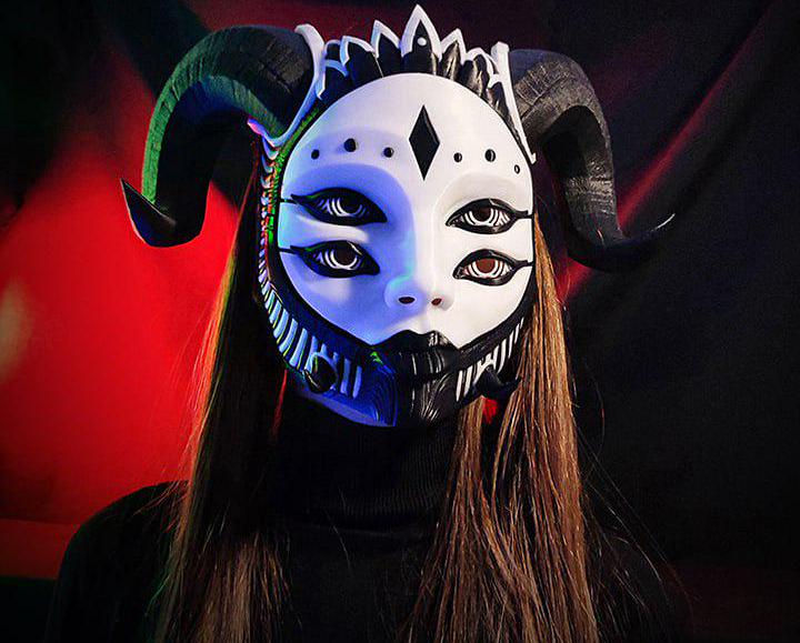 Hellequin Mask Cosplay Prop/ 3d Printed Raw Cosplay Prop/custom Cosplay ...