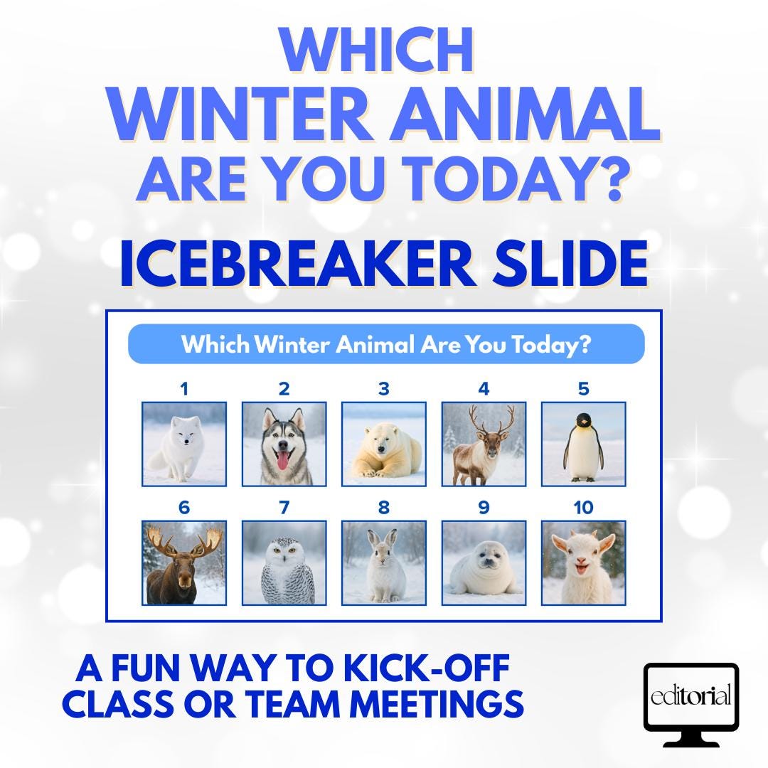 Winter Icebreaker Slide: Which Winter Animal Are You? (google Slides ...
