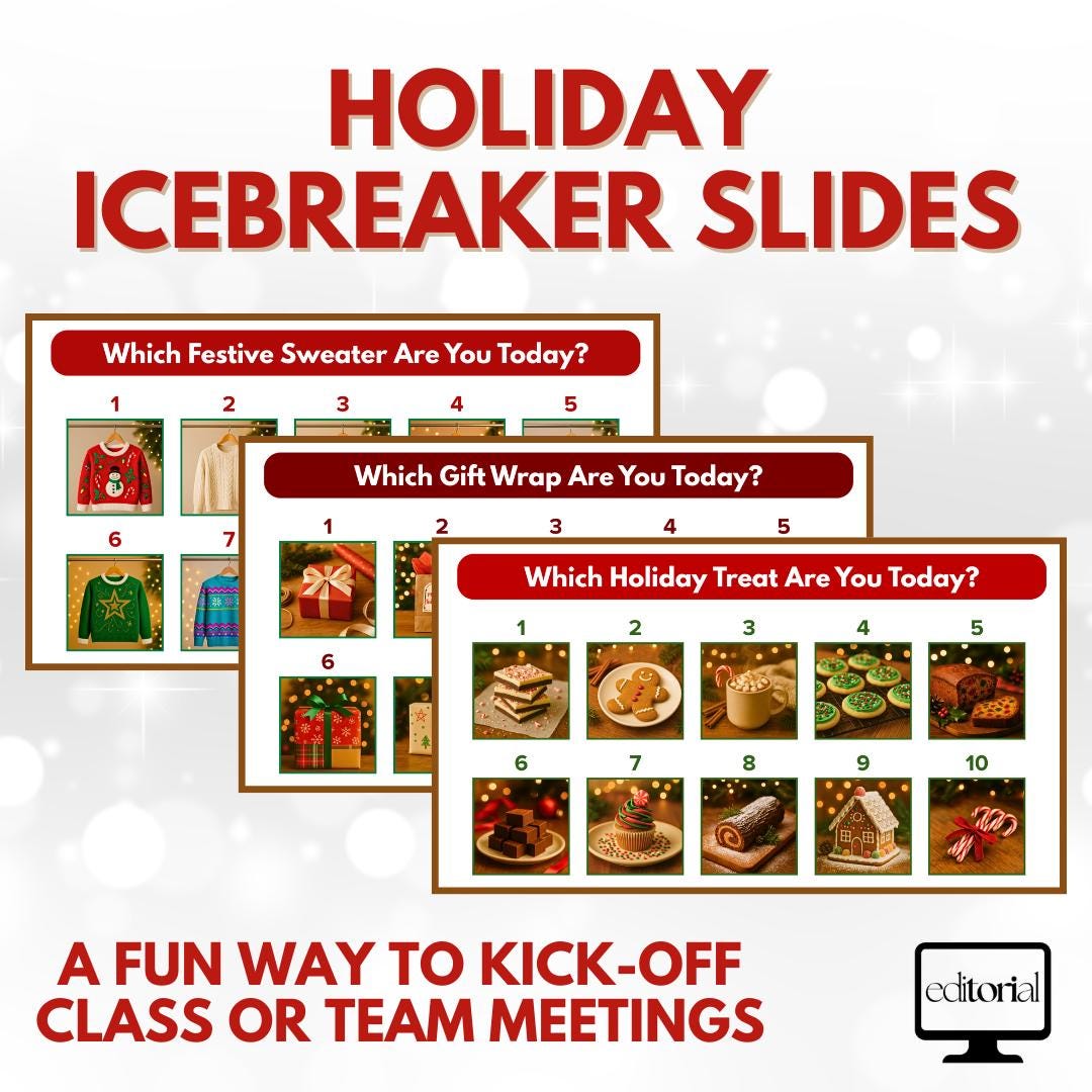 Holiday Icebreaker Slide Bundle | Festive Sweater, Treat & Gift Wrap ...