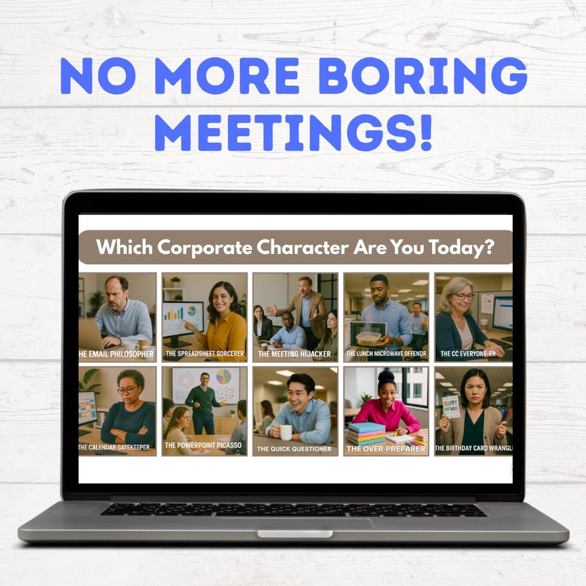 Which Corporate Character Are You Today | Office Icebreaker Slide | Fun ...