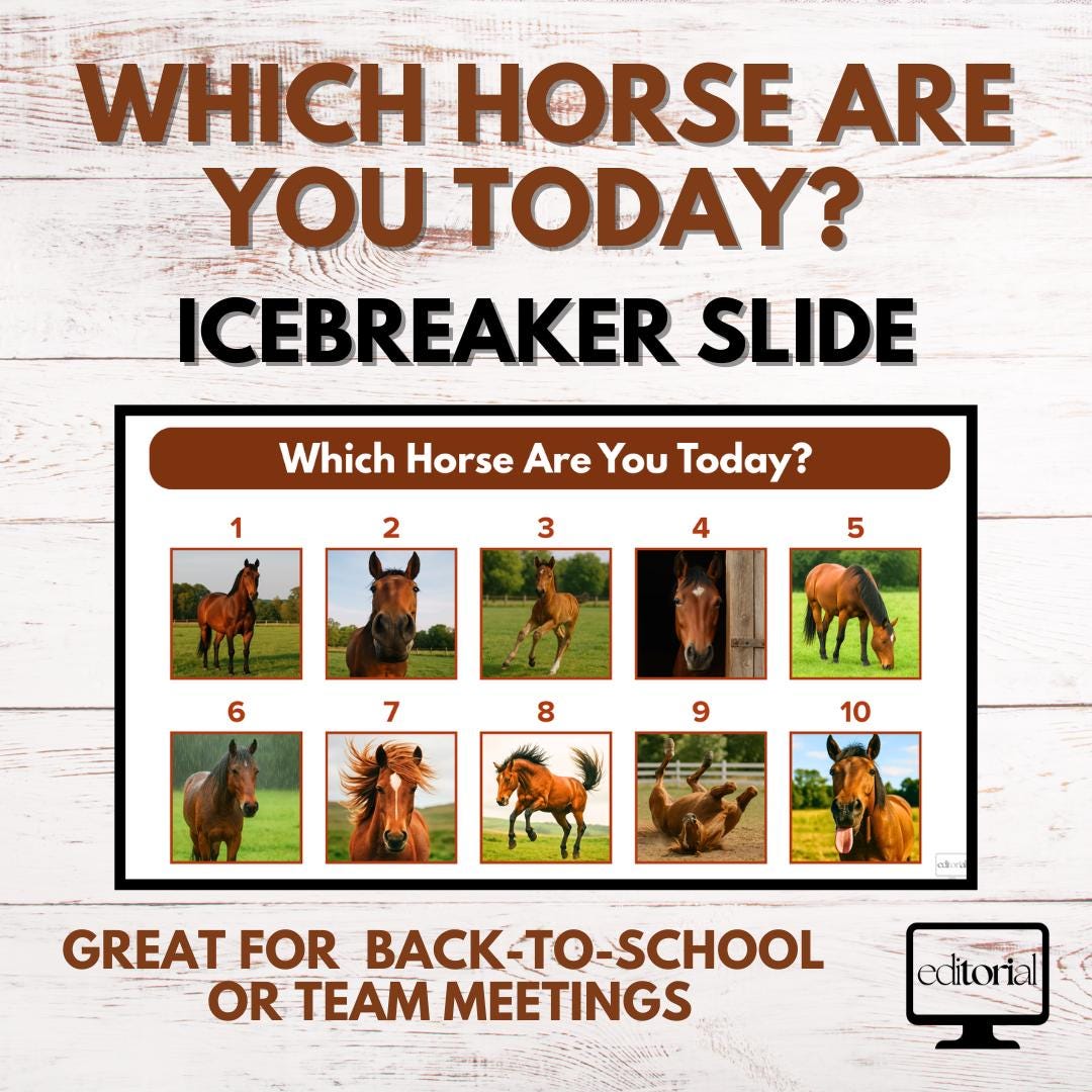 Which Horse Are You Today? | Fun Barnyard Animal Icebreaker Slide for ...