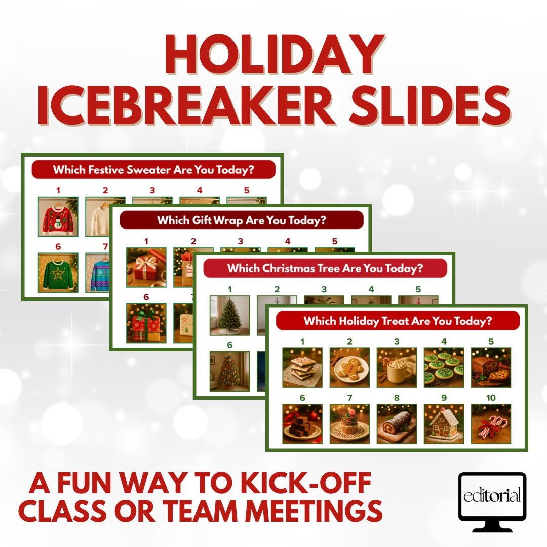 Holiday Icebreaker Bundle: Festive Sweater, Treat, Christmas Tree ...
