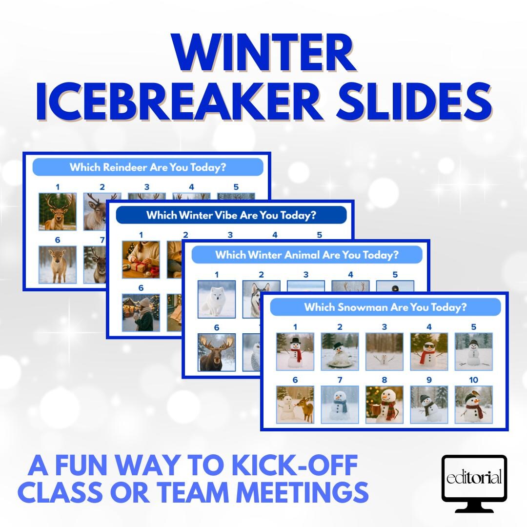 Winter Icebreaker Slides Bundle: Team & Classroom Visual Check-ins (PDF ...