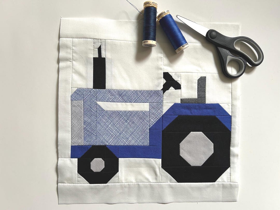 Tractor 10" X 10" PDF Quilt Block Pattern - Etsy
