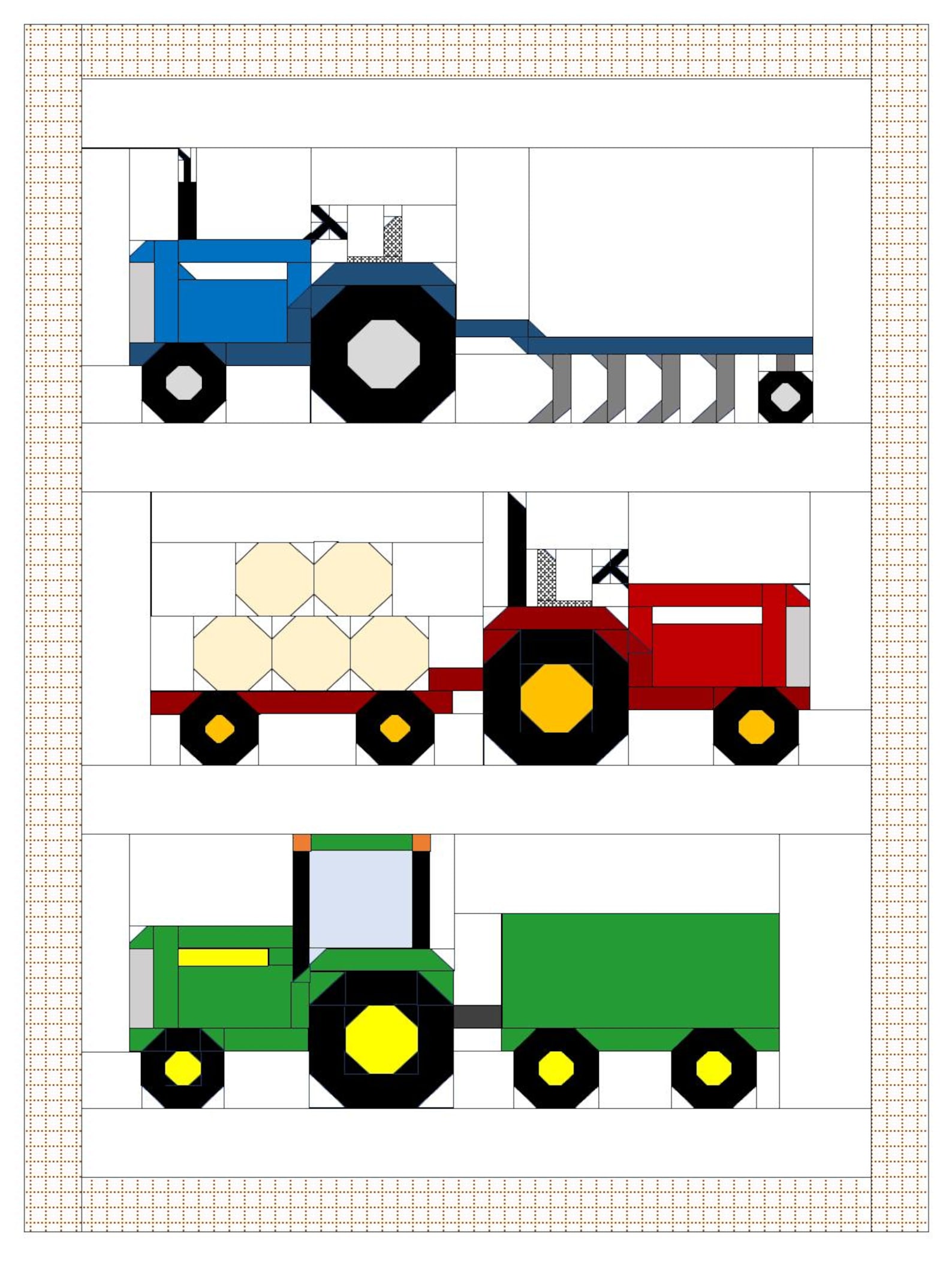 Tractors PDF Crib Quilt Pattern - Etsy