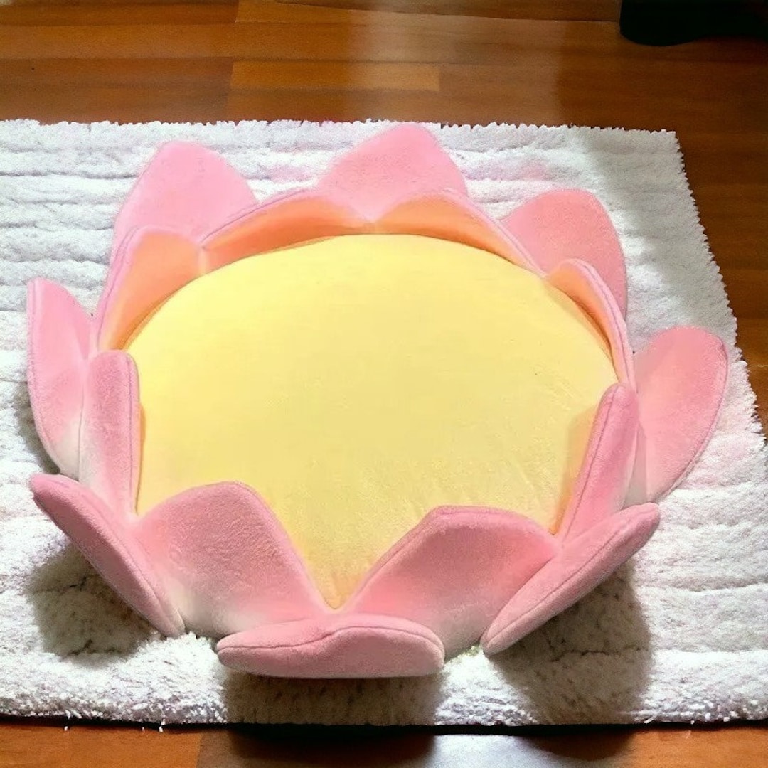 Cute Lotus Flower Cat Bed Elevated Cat Bed, Large Cat Bed, Cat Couch ...