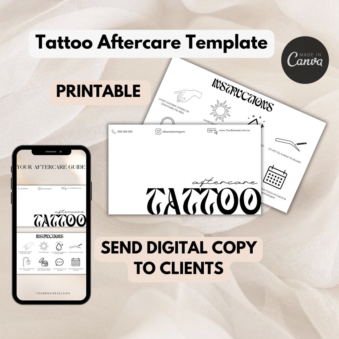 Brow Tattoo Aftercare Cards, Printable Aftercare for Cosmetic Tattoo ...