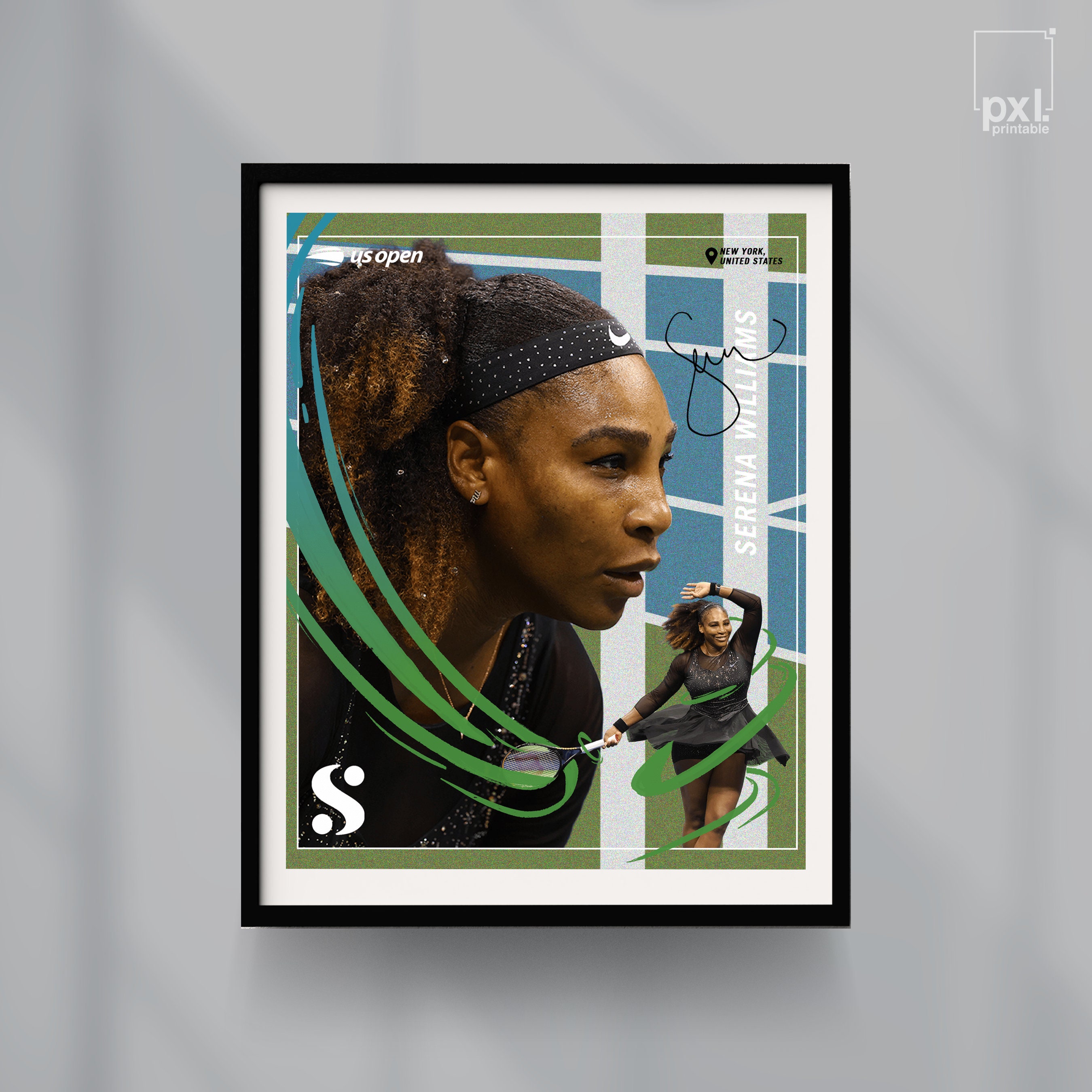 Serena Williams Poster, Serena Williams Art, Tennis Print, Tennis ...