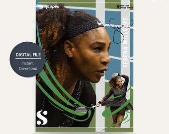 Serena Williams Poster, Tennis Print, Tennis Poster, Minimalist Poster ...