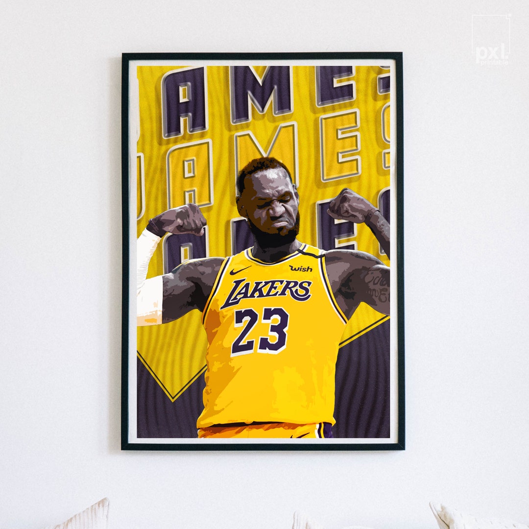 Lebron James Poster, LA Lakers Print, NBA Poster, Sports Poster, NBA ...