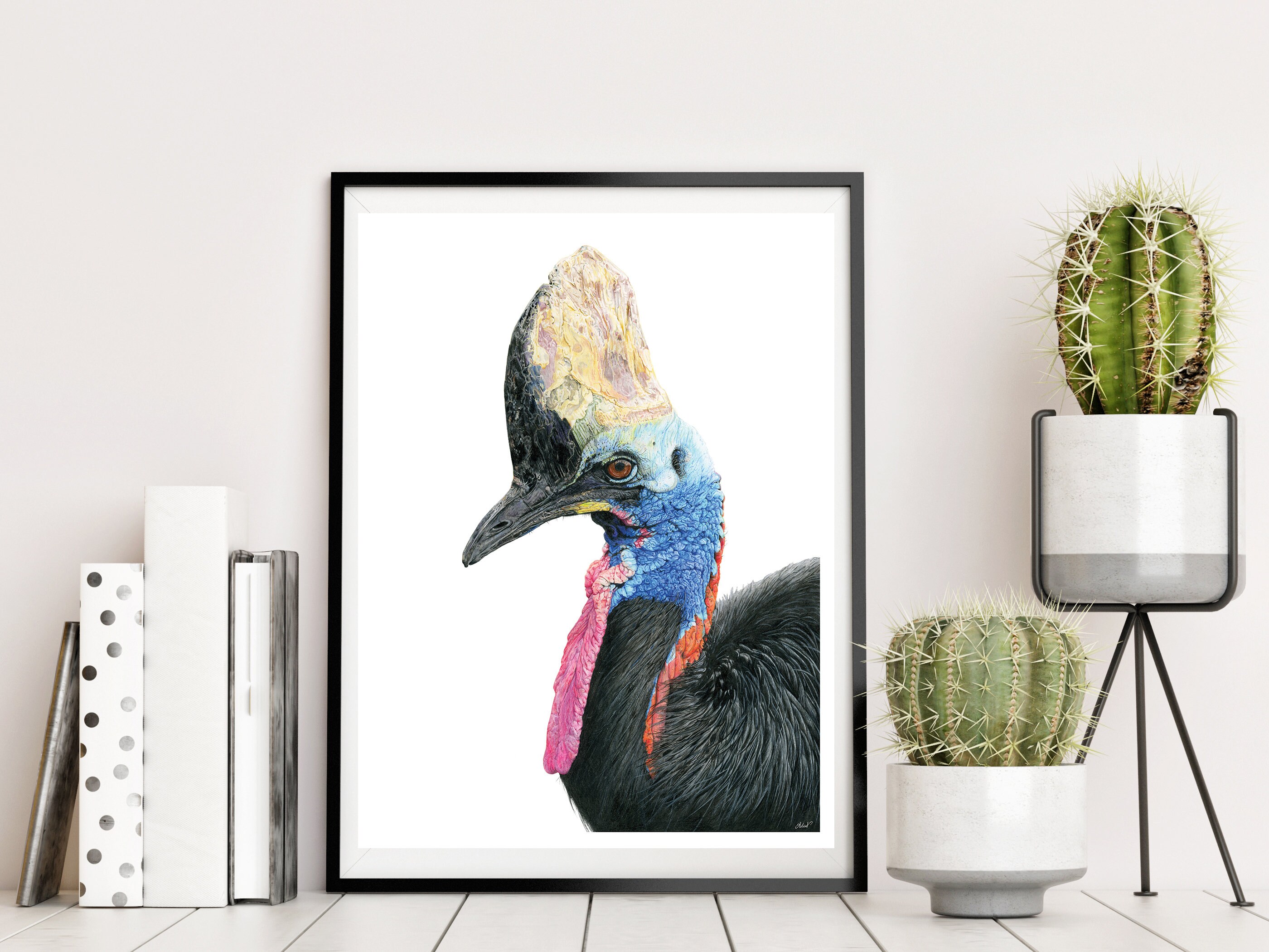 Cassowary Art Print/ Realistic Drawing / Wall Decor / Digital Download ...