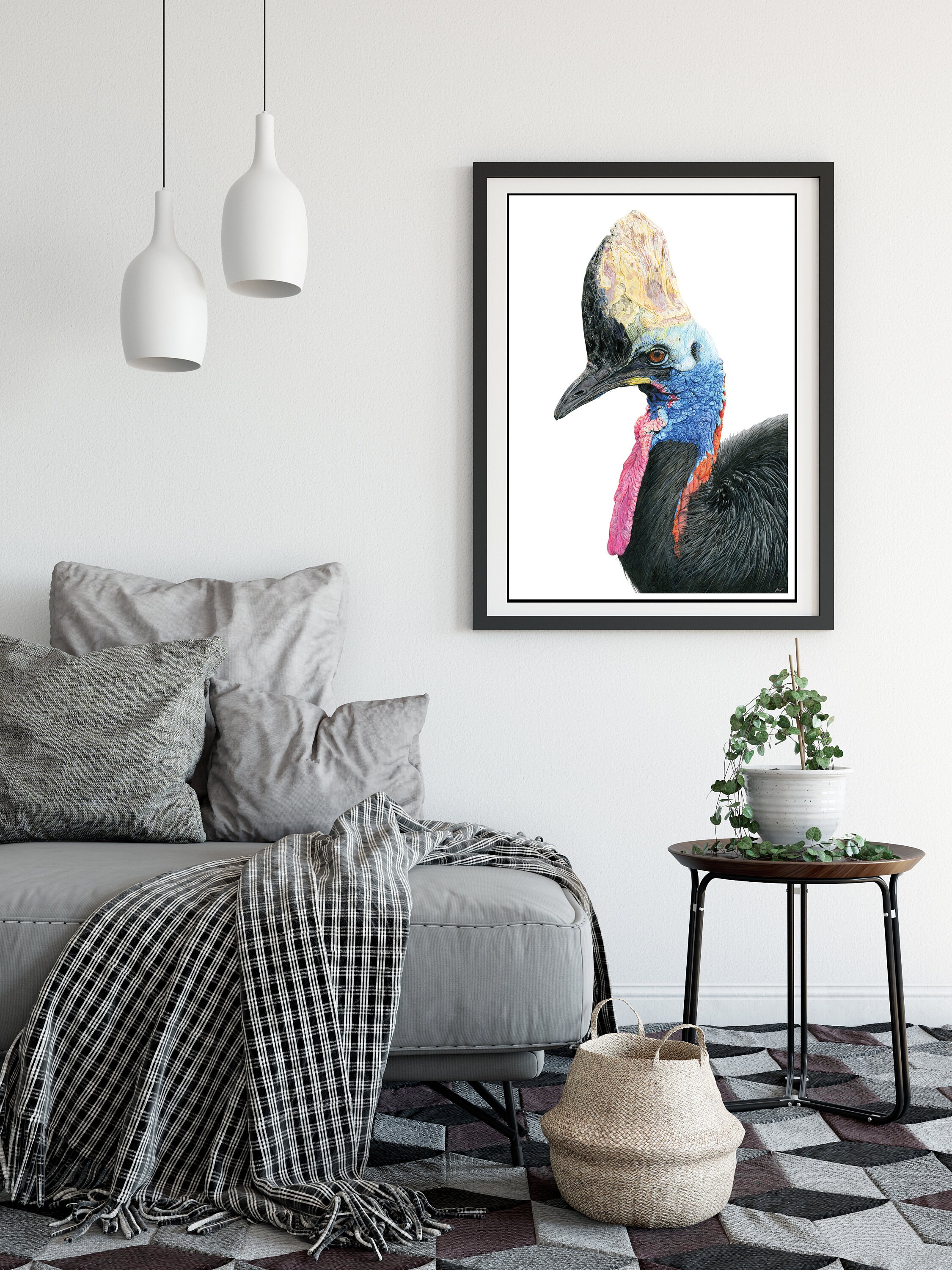 Cassowary Art Print/ Realistic Drawing / Wall Decor / Digital Download ...