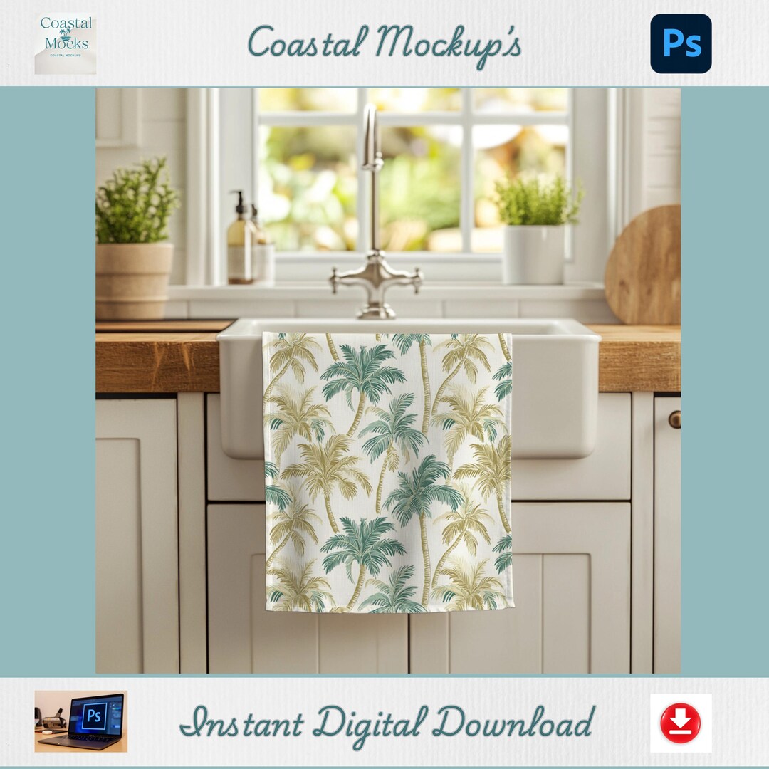 Hand Towel Mockup Bundle: Kitchen & Tea Towel PSD Templates (digital ...
