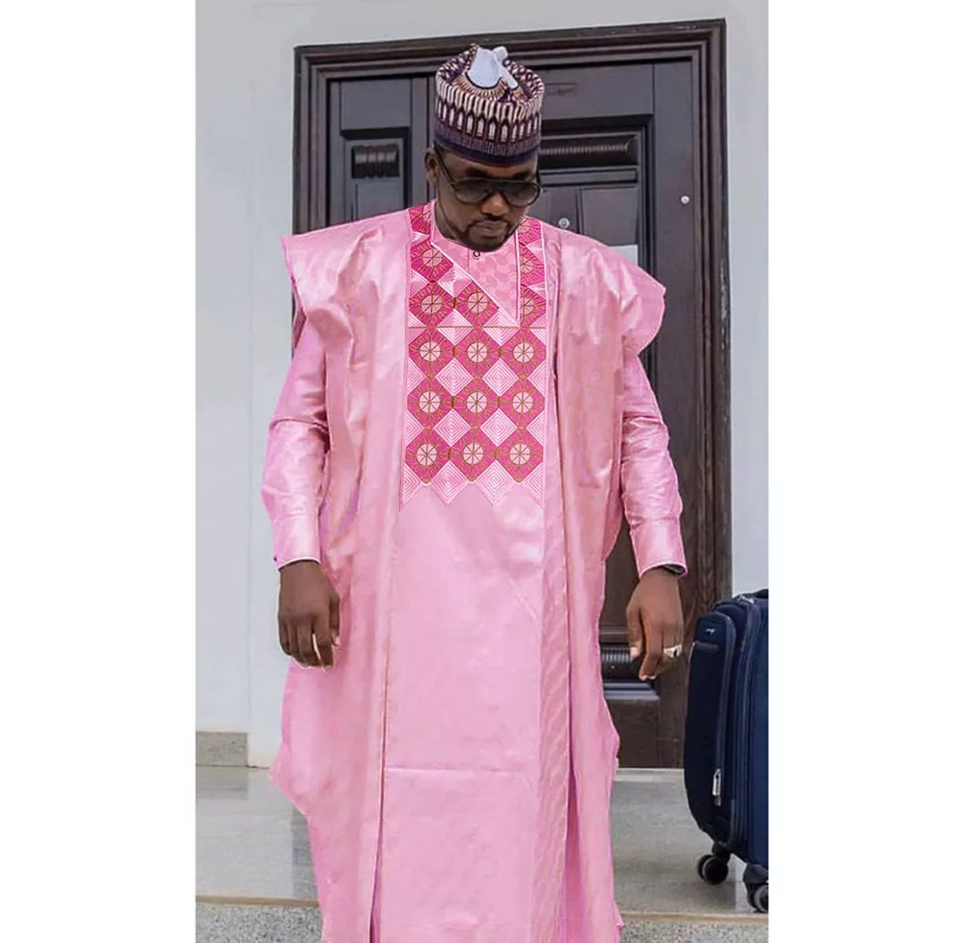 African Mens Attire for Traditional Formal Wear, 3pcs Embroidered Set ...