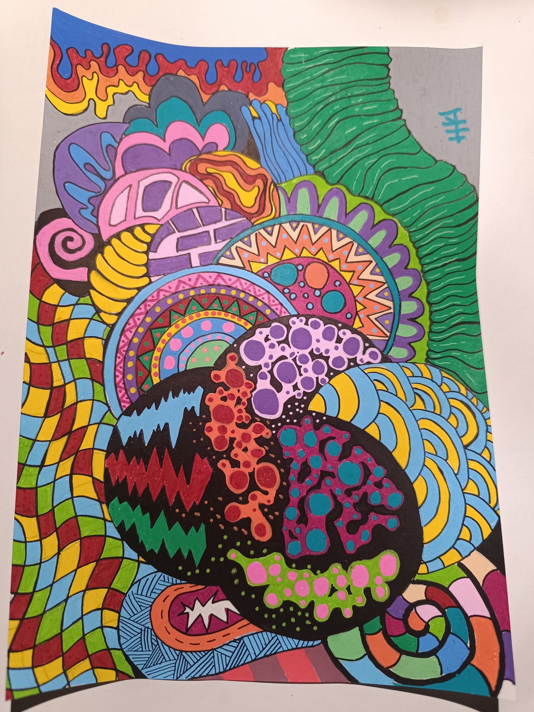 Psychedelic Color Drawing - Etsy