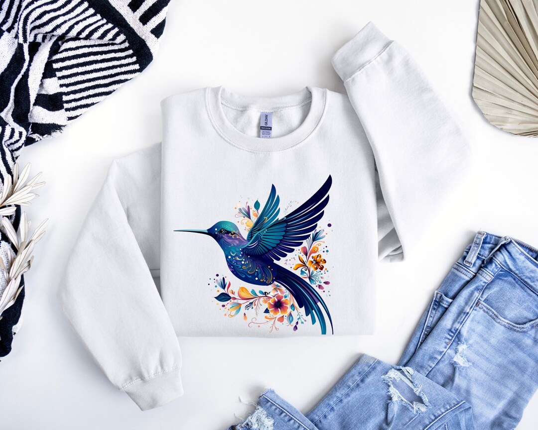 Floral Hummingbird Shirt, Animal Lover Sweatshirt, Spring Birds ...
