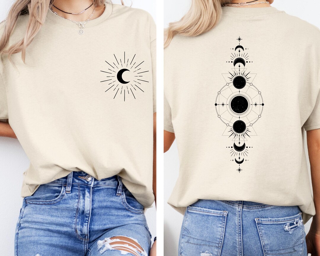Moon Phases Shirt, Celestial Shirt, Aesthetic Clothing, Women's Clothes ...