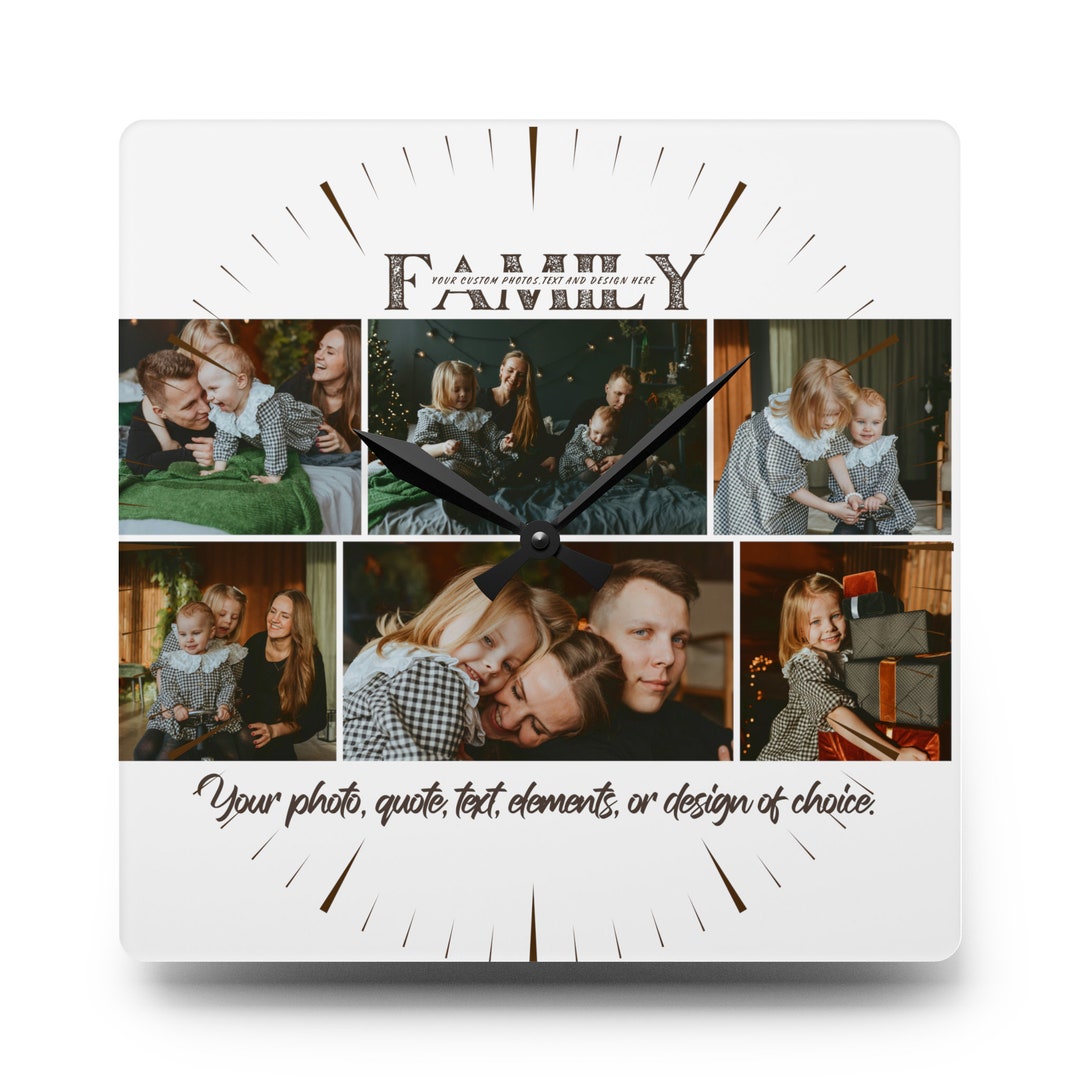Family Wall Clock, Photo Collage Clock, Mom Birthday Gift, Gift for Mom ...