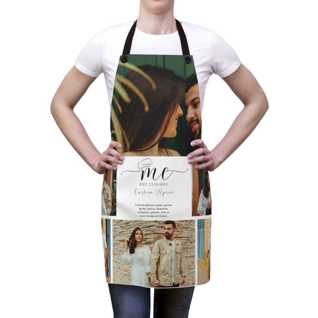 Photo Collage Apron With Words, Unique Custom Apron, Quotes on Apron ...