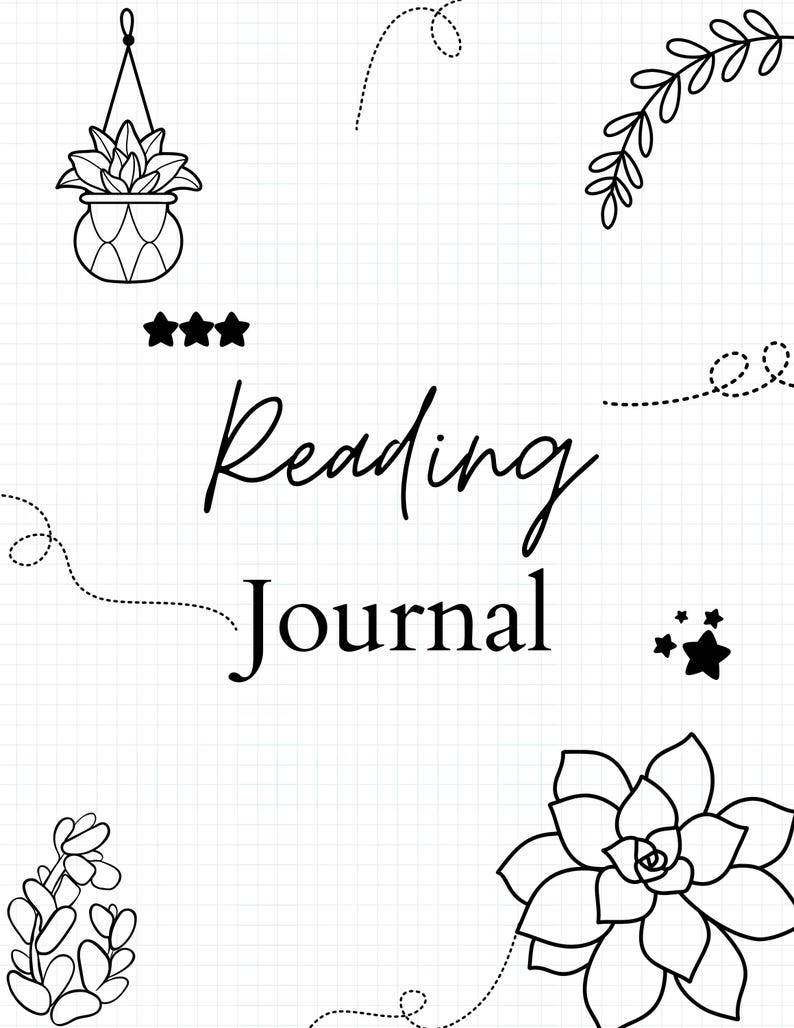 Printable Reading Journal Front Page - Etsy