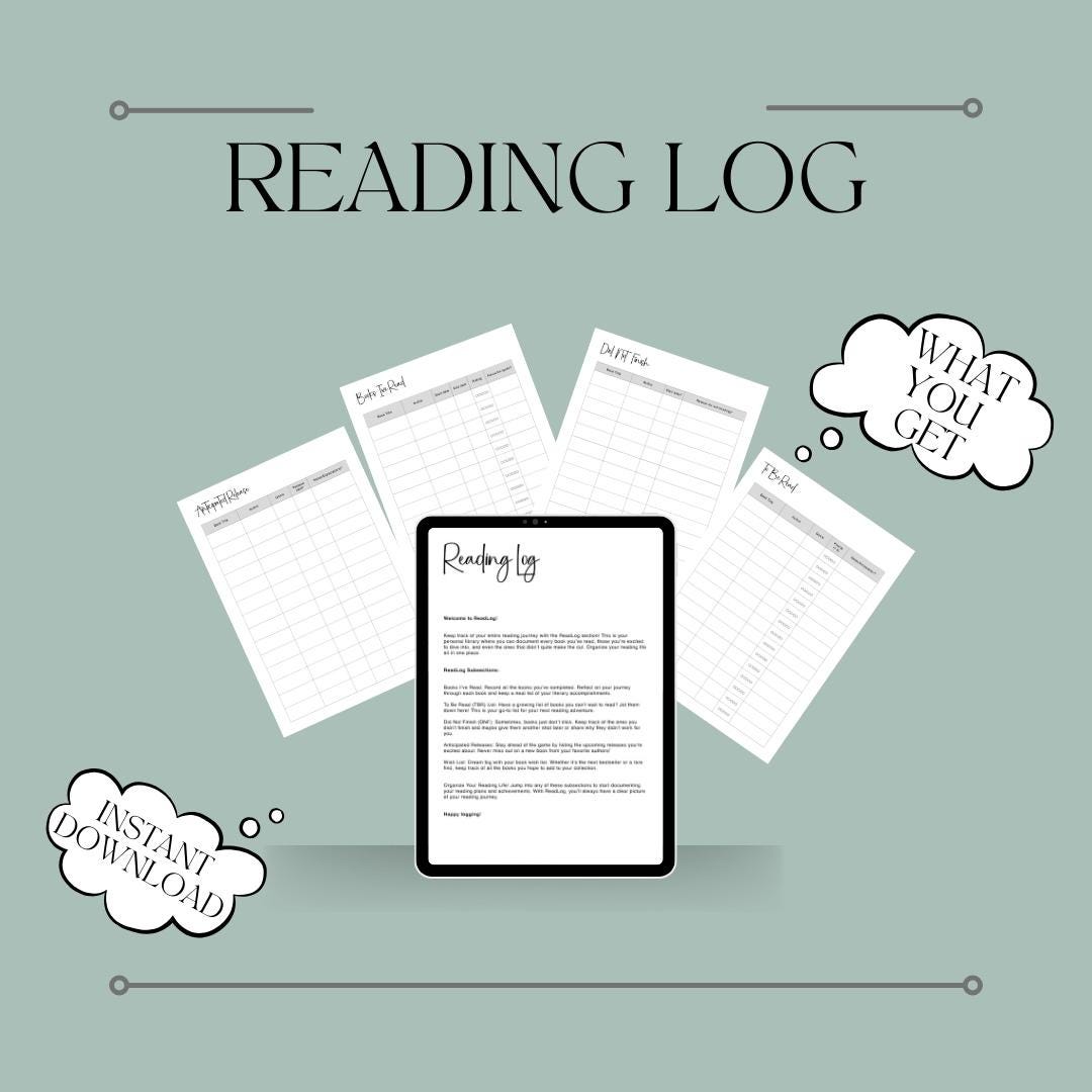 Printable Book Reading Journal // Reading Journal // Reading Tracker - Etsy