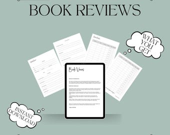 Book Review & Reading Journal Printable Instant Download PDF - Etsy