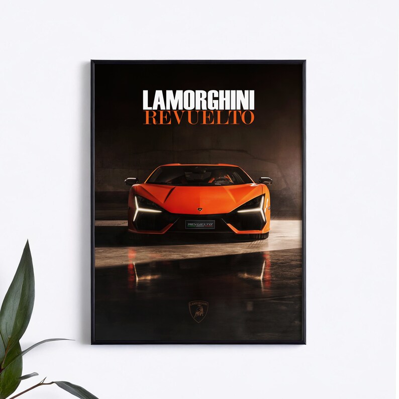 Lamborghini Revuelto, Car Wall Decor, Gifts for Him, Automotive Art ...