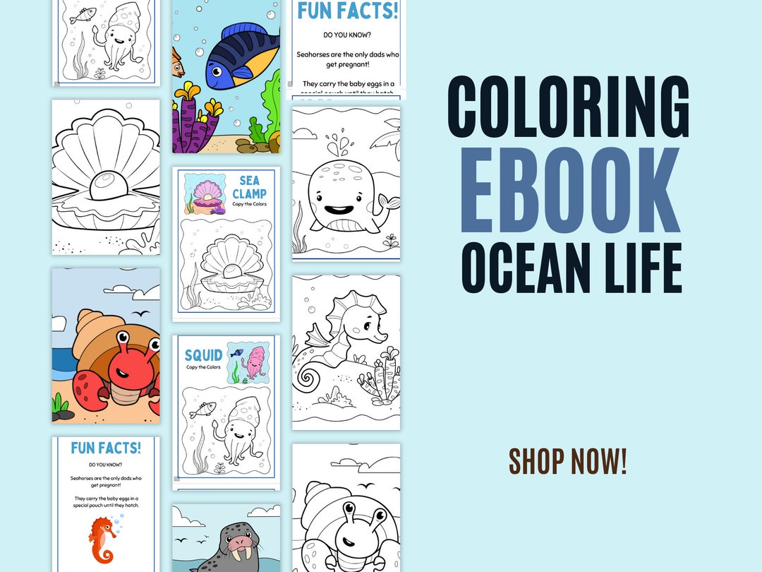 Printable Coloring Book Ocean Adventure - Etsy