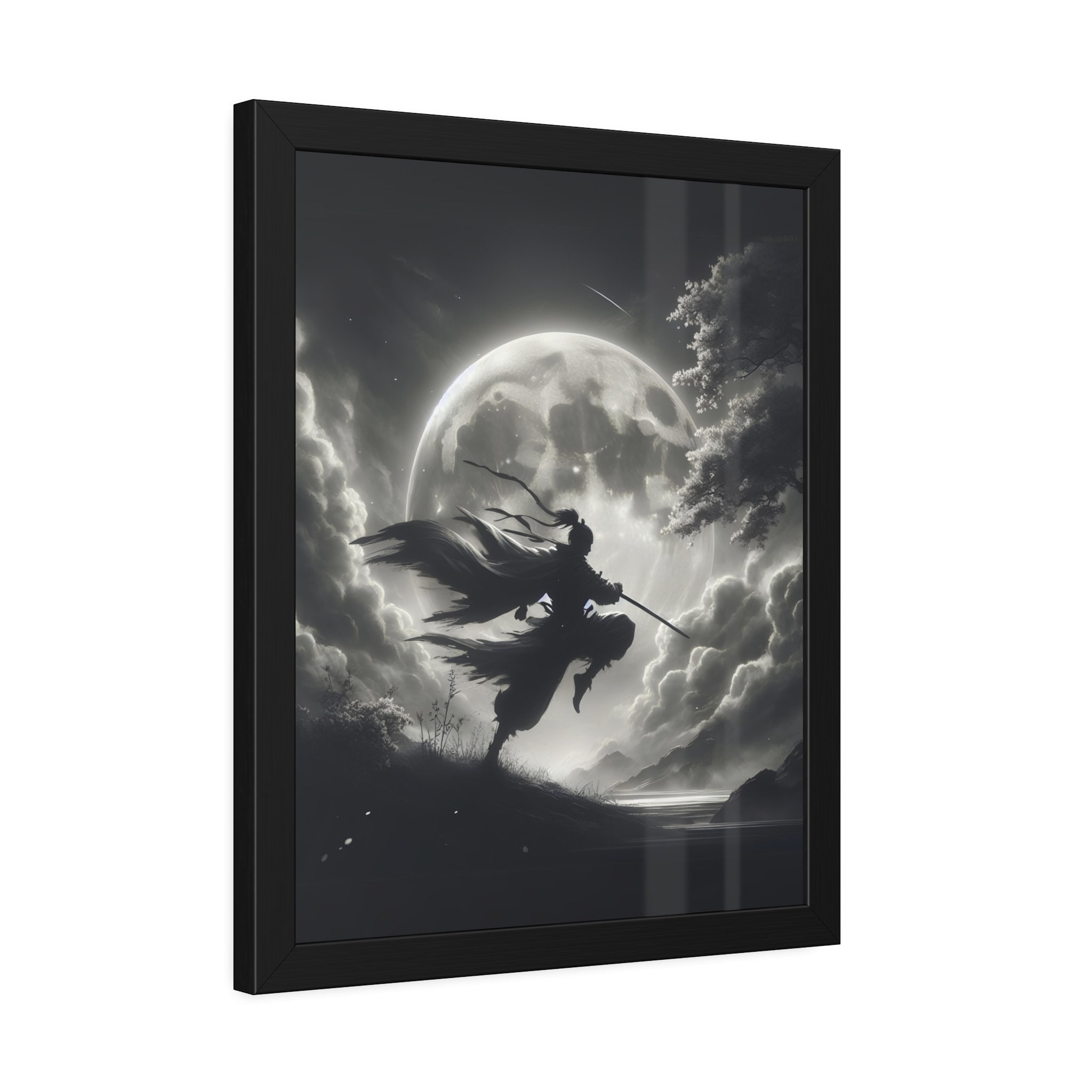 Elegant Monochrome Swordsman: Printable Art for Zen Spaces - Etsy