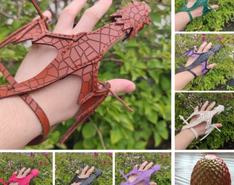 Leather Hand Dragon Cuff - Etsy