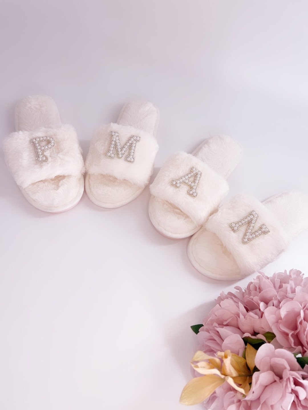 Personalized Bride Slippers for Wedding White Soft Womens Bridal ...