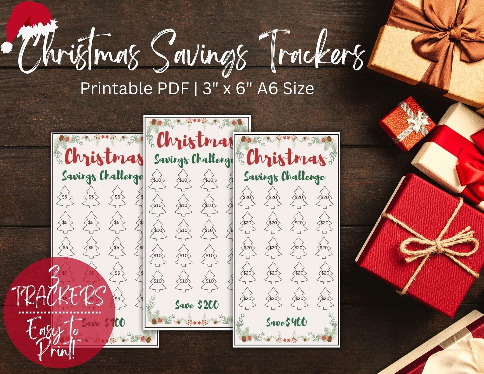 Savings Challenge Printable, Christmas, December Savings Challenge ...