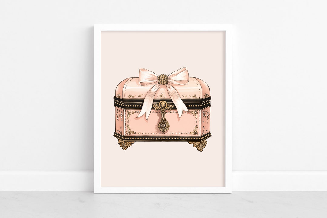Antique Jewelry Box Coquette Aesthetic Pretty in Pink Downloadable Art ...