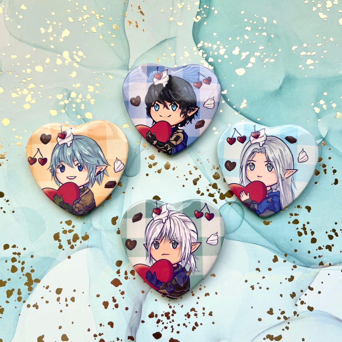 FFXIV Heart Buttons - Etsy