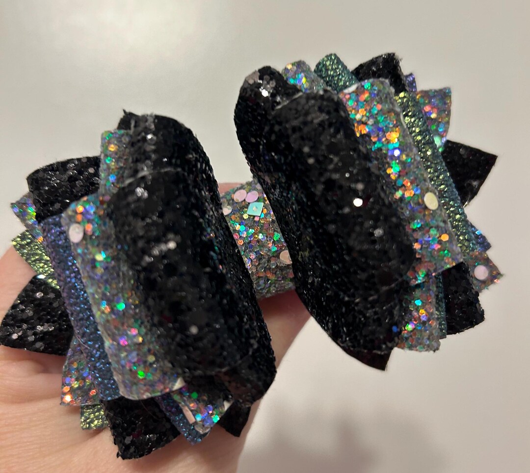 Stanley Tumbler Bow Glitter Straw Topper Black Silver Chroma Chrome ...