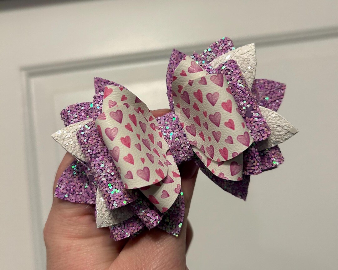 Stanley Tumbler Bow Lavender Purple Pink Love White Glitter Hugs Kisses ...