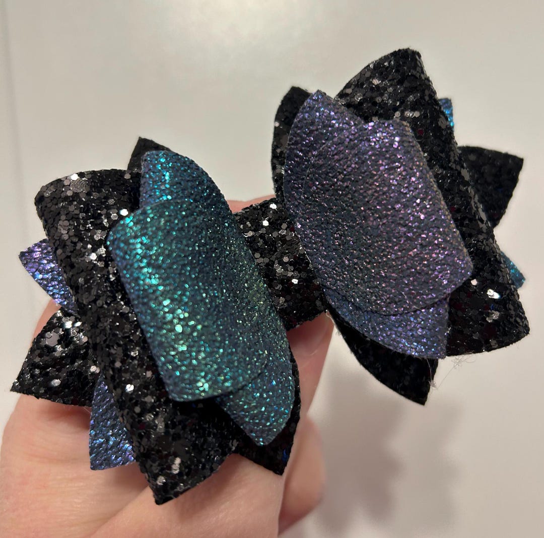 Stanley Tumbler Bow Glitter Straw Topper Black Silver Chroma Chrome ...