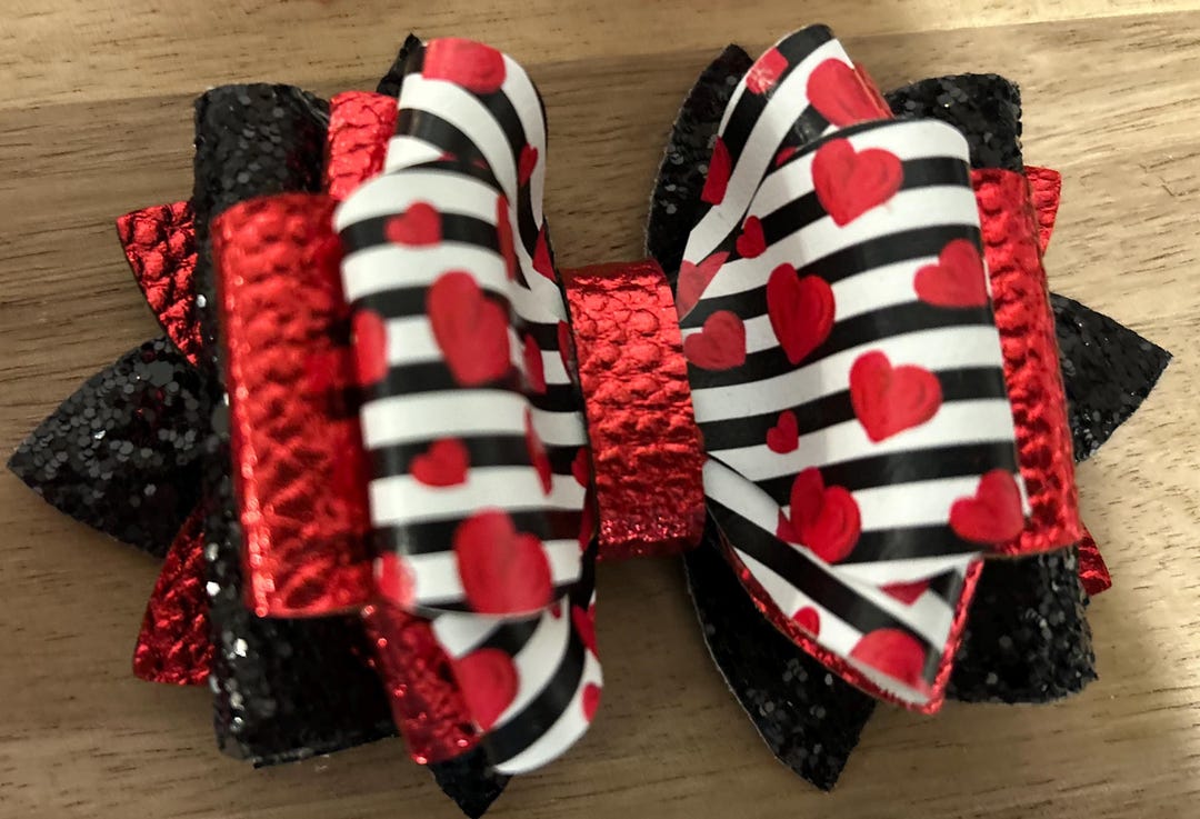 Stanley Tumbler Bow Red Love Black White Glitter Hugs Kisses Xoxo Do ...