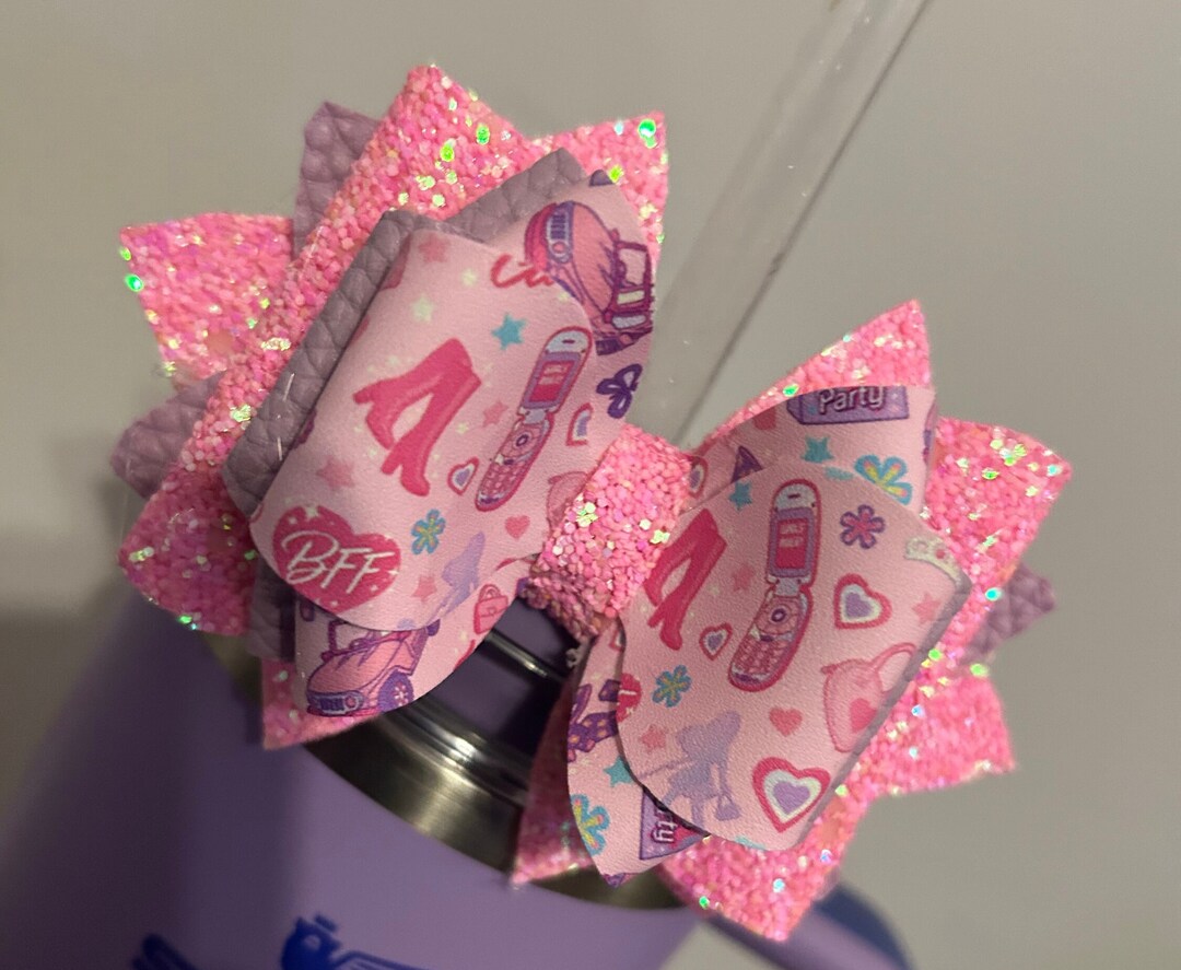 Custom Barbie Inspired Girl Doll Tumbler Bow for Stanley, Straw Topper ...