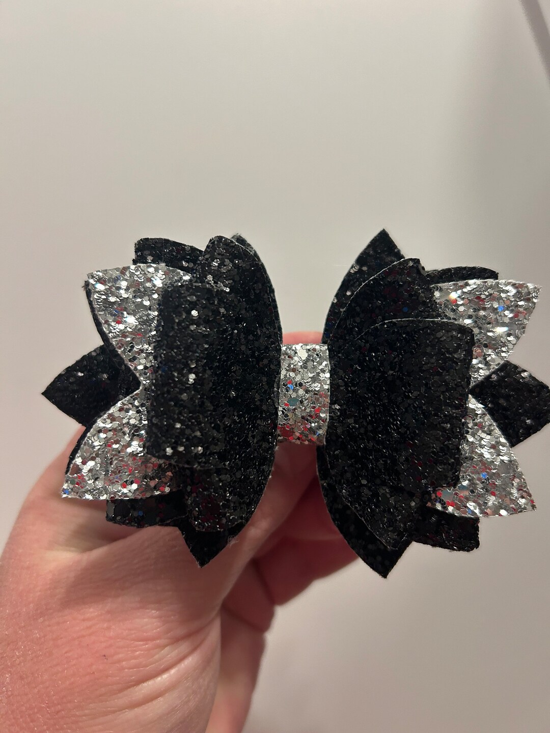 Glitter Tumbler Bow for Stanley, Straw Topper, Black Glitter Silver ...