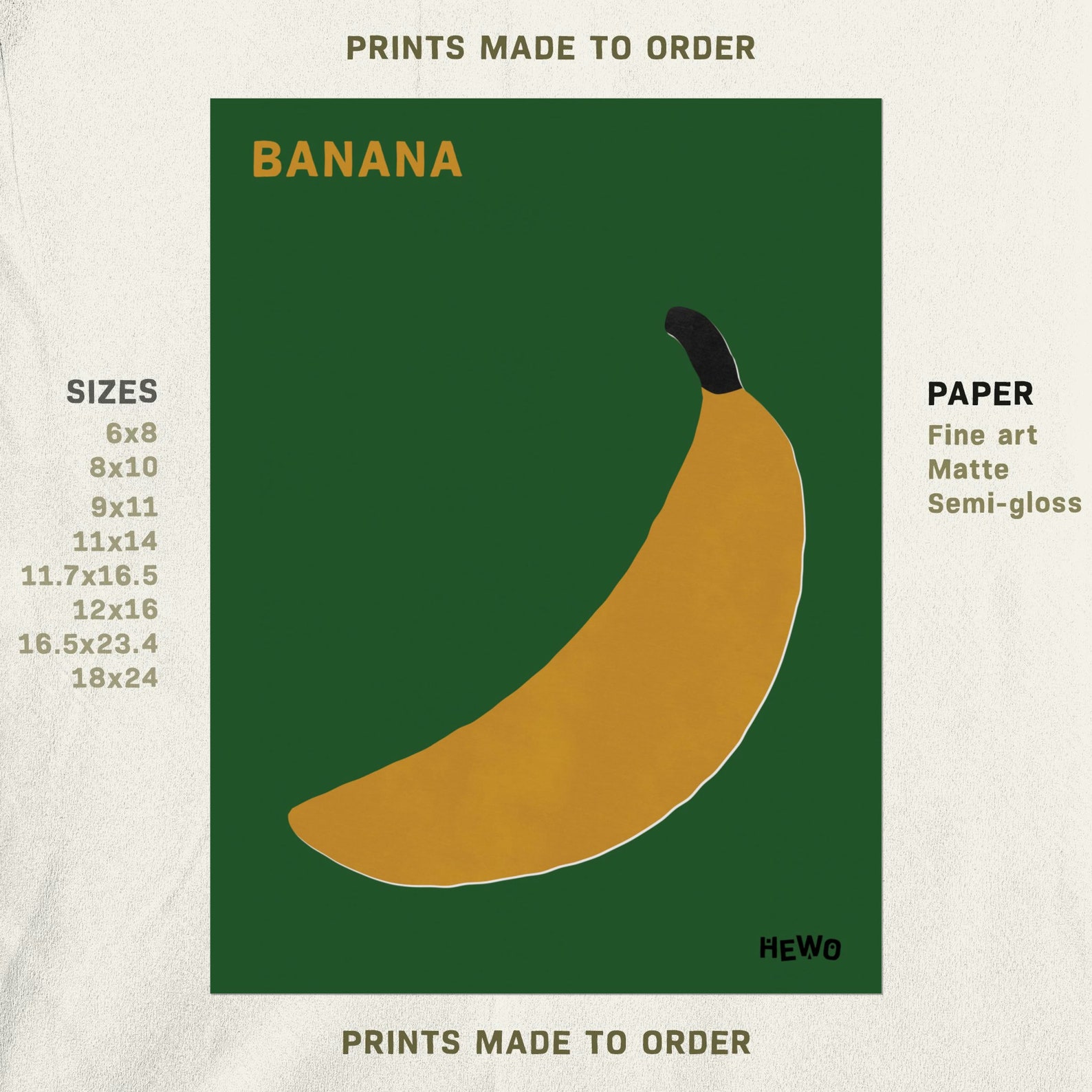 Banana (fruit Series) Art Print for Early Language Education Skills in ...