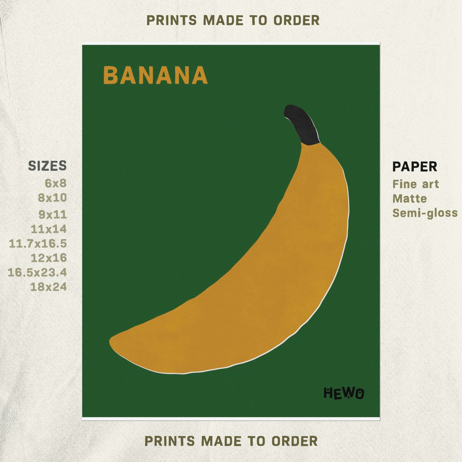 Banana (fruit Series) Art Print for Early Language Education Skills in ...