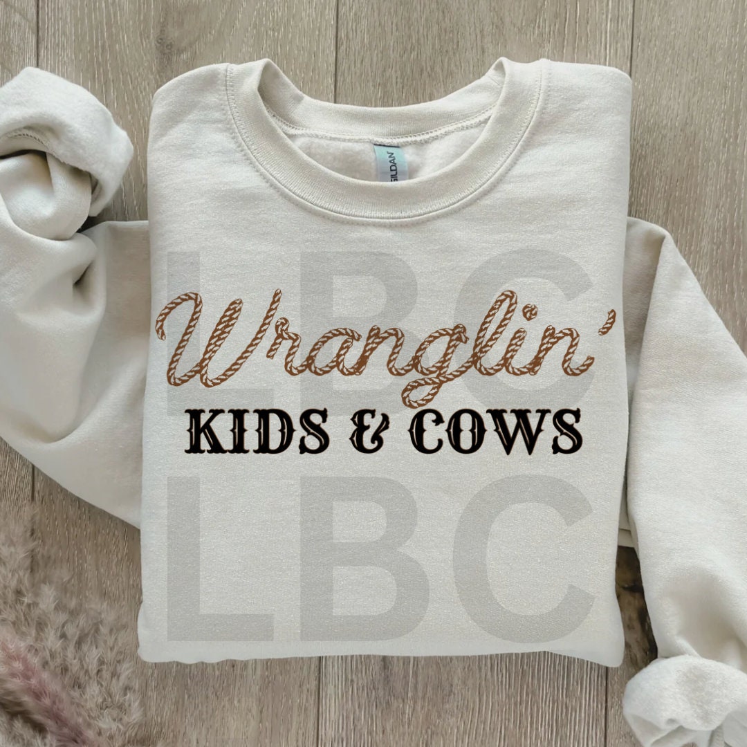 Wrangling Kids and Cows Png Digital Kids Feral Png Kids Cattle Png ...