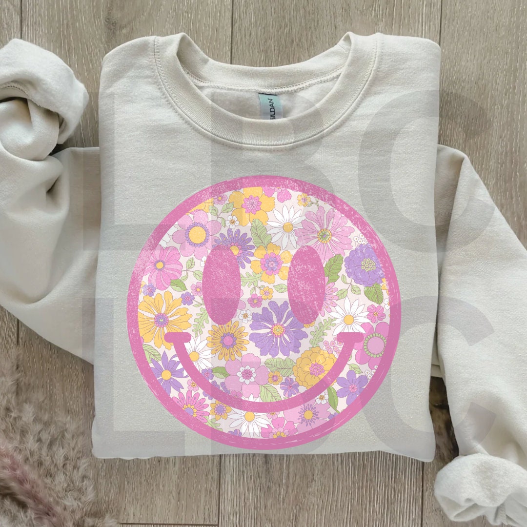 Floral Smiley Png Flower Smiley Digital Download Summer Png Summertime ...