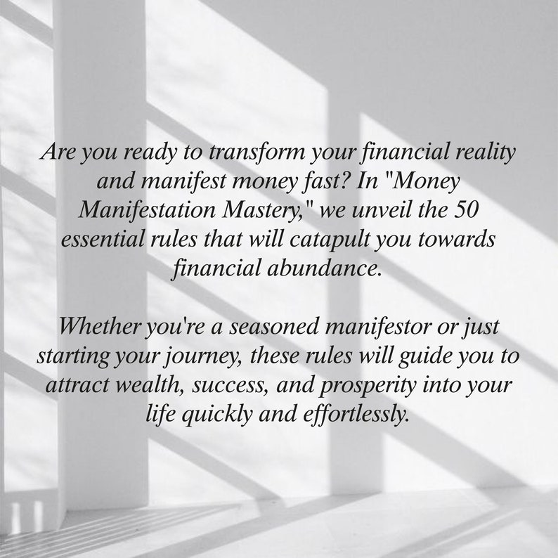 Money Manifestation Mastery 50 Rules to Fast-track Your Financial ...