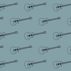 Guitar Seamless Pattern - Digital Download - Commercial Use - Blue and ...