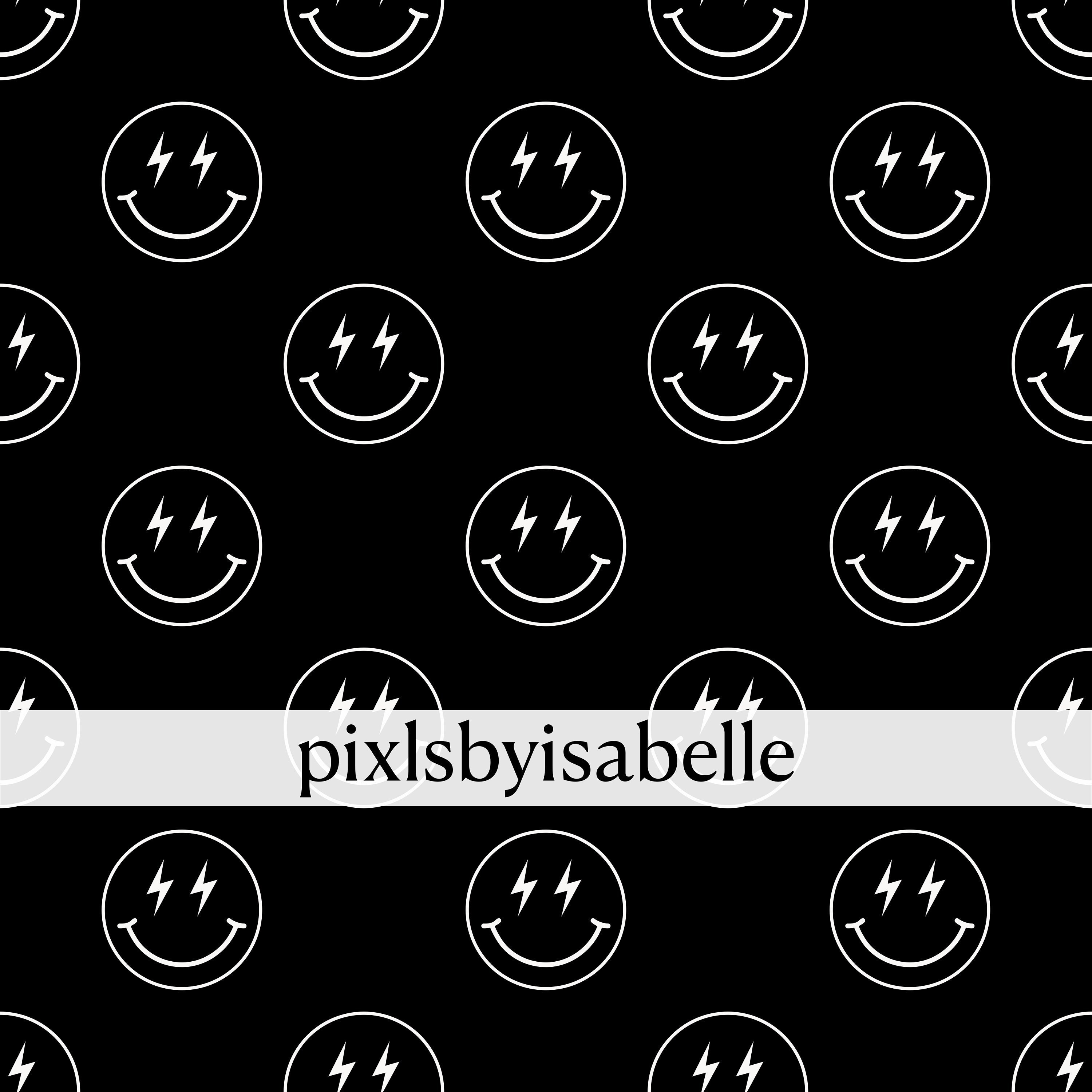 Lightning Smiley Face Seamless Pattern - Digital Paper Download ...