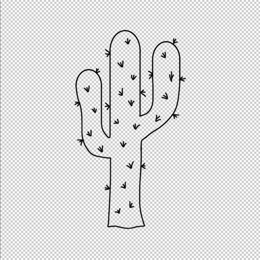 Cactus Clip Art - Transparent PNG - Hand Drawn Desert Art - Instant ...
